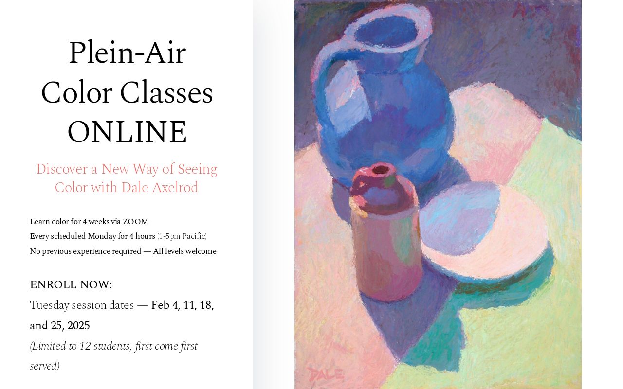 Plein-Air Color Classes ONLINE Tuesday Enrollment - Feb 4, 11, 18, and ...